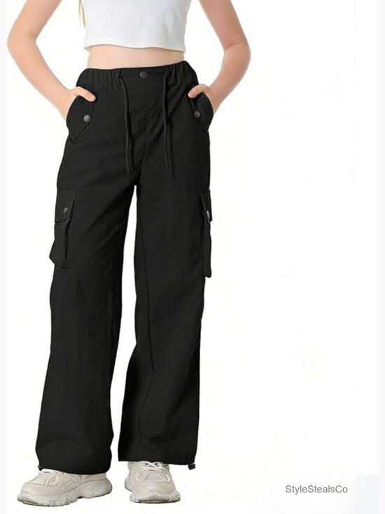 Pants & Jumpsuits | Y2k Baggy Parachute Cargo Pants Waterproof Wide Leg ...